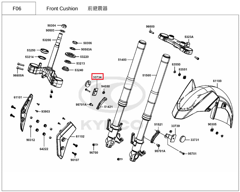 KYMCO Original Parts Front Fork for AK550 – TBSS Taiwan