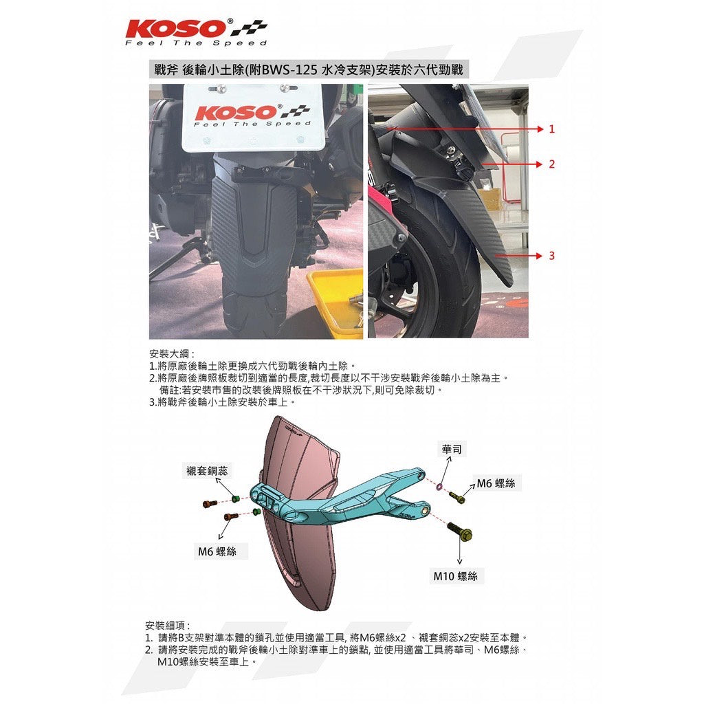 KOSO Tomahawk Rear Wheel Mud Guard – TBSS Taiwan